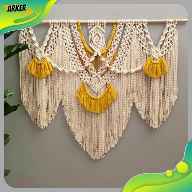 Ak Macrame 壁掛窗簾帷幔 Boho Shabby Chic Bohemian 編織牆裝飾編織掛毯 Macram | 蝦皮購物