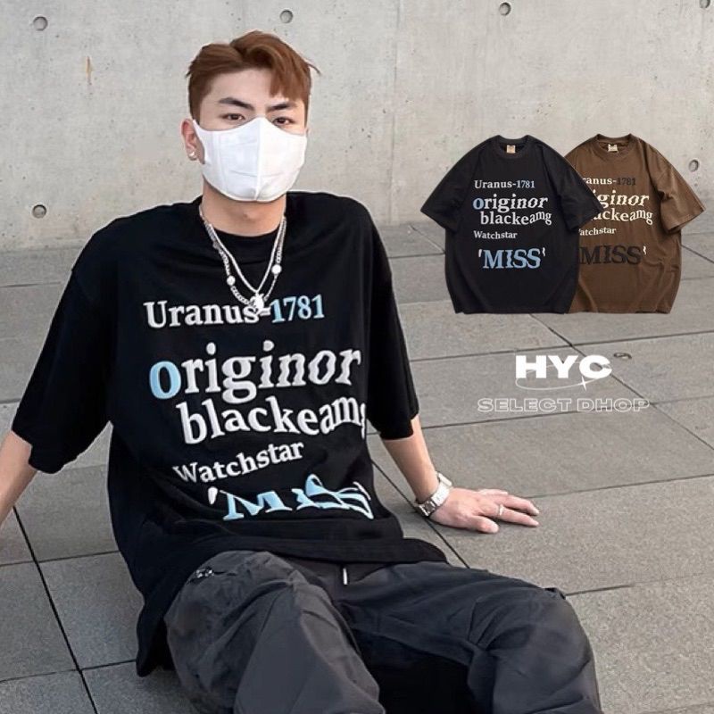 [HYC] 復古 發泡棉 字母 印花 短袖 男女 情侶 咖啡色 撞色系 T恤 上衣 街頭 美式 | 蝦皮購物