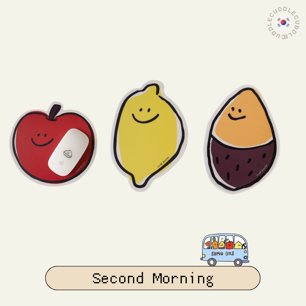 韓國文創•現貨+預購 Second morning 地瓜/檸檬/蘋果 滑鼠墊 | 蝦皮購物