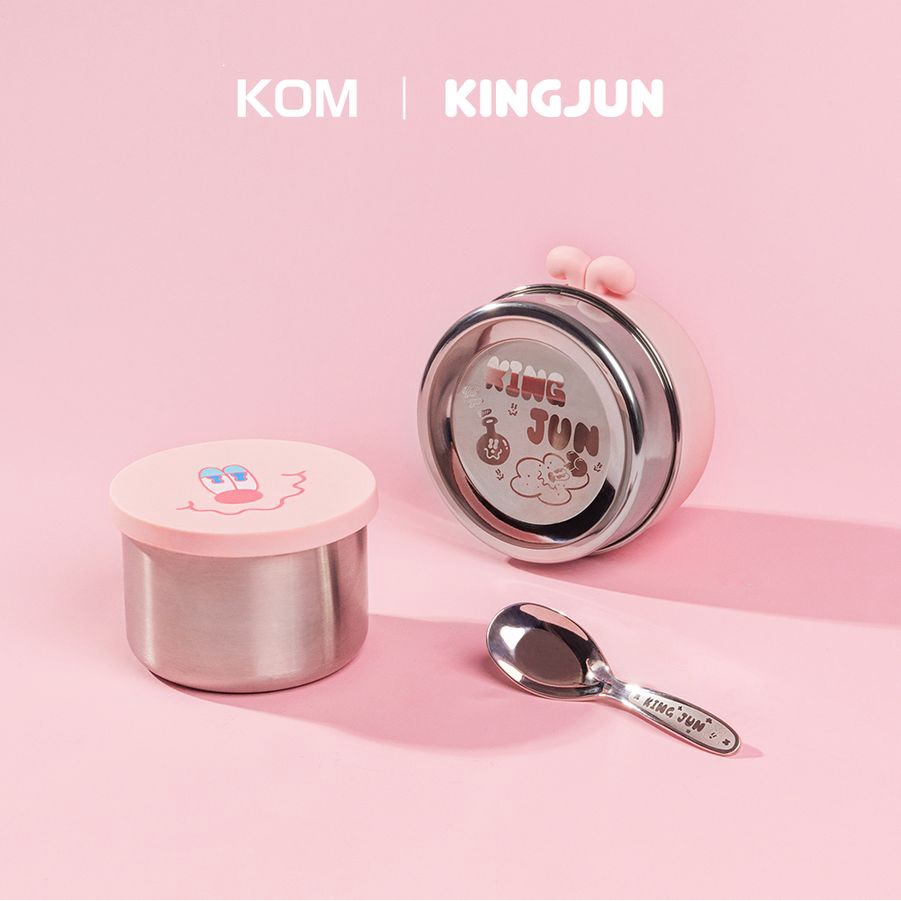 KOM x KINGJUN聯名款可微波不鏽鋼便當盒/ 蠢兔/ 粉 eslite誠品 | 蝦皮購物
