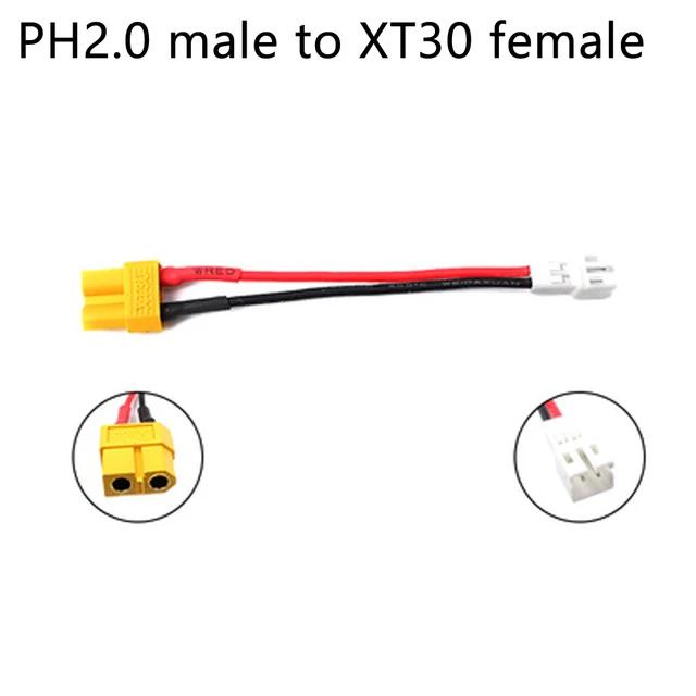 Ph2.0 轉 XT60 XT30 連接器公/母電纜 PH2.0-M XT60-F XT30-F 延長矽膠線,用於 RC | 蝦皮購物