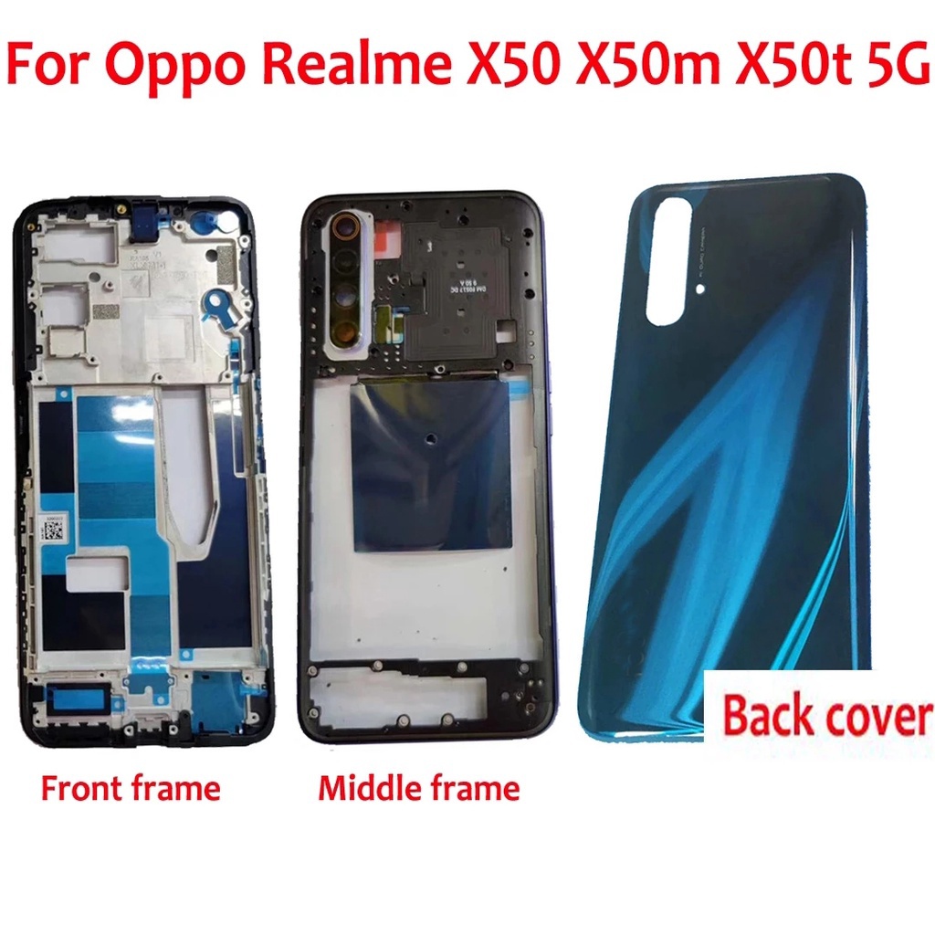 原裝 LTPro 適用於 Oppo Realme X50 X50m X50t 5G LCD 前擋板中框後電池蓋門殼後玻璃 | 蝦皮購物