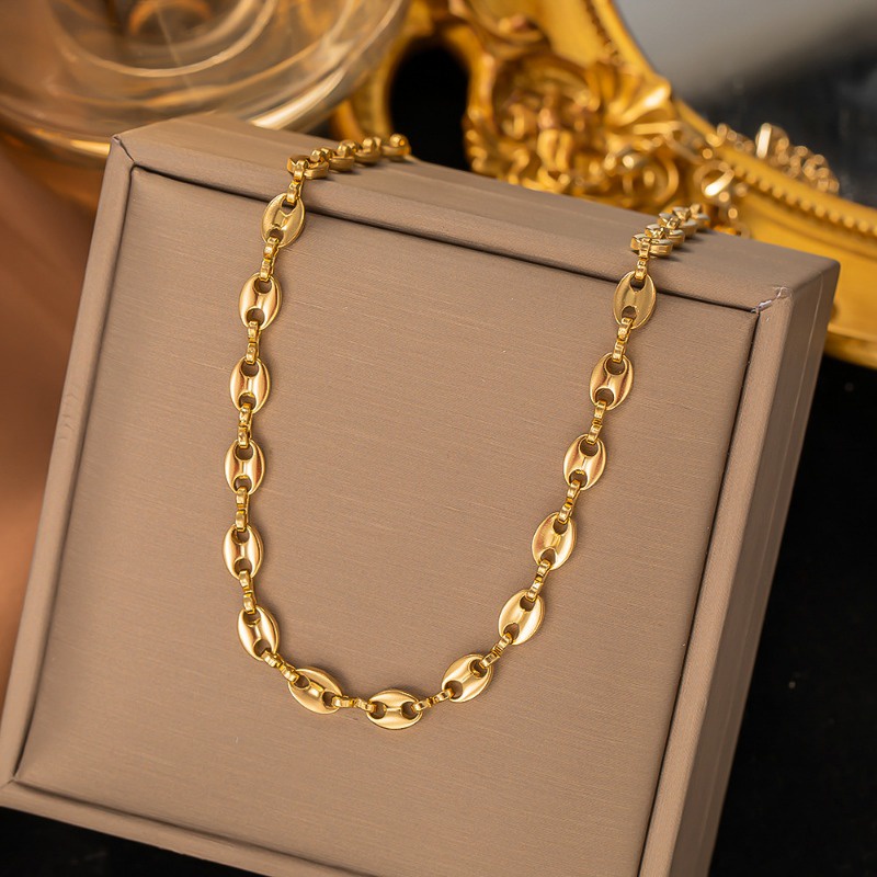 不褪色精緻鈦鋼項鍊18鍍金女時尚短項鍊配飾禮物 | 蝦皮購物