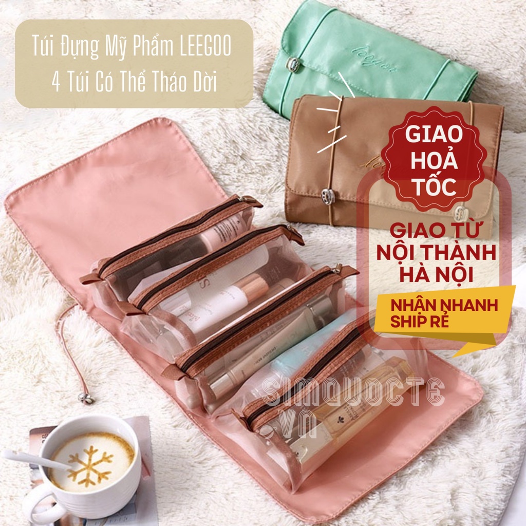 Leegoo 旅行化妝包,採用 1 個可拆卸口袋設計,採用防水牛津布 TMP29 製成的 4 個可拆卸口袋 | 蝦皮購物