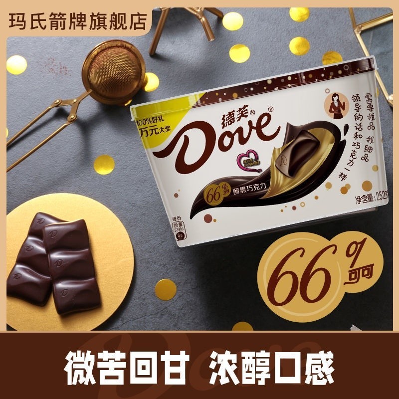 小明甄選 德芙醇黑巧克力252g碗裝1碗/2碗裝66%可可零食禮物糖果分享裝批發 | 蝦皮購物