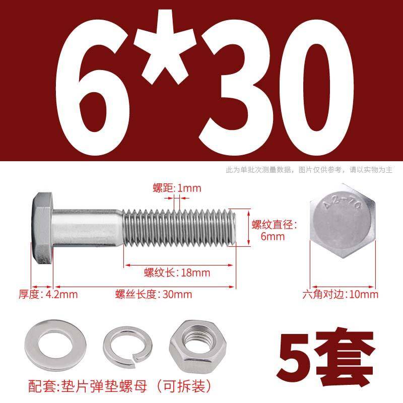 外六角螺絲螺母墊片組套（M6-M8）304不鏽鋼半牙外六角螺絲螺母套裝配件加長穿牆螺栓墊片M6M8-M12 | 蝦皮購物