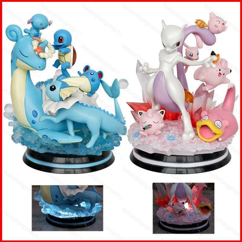 Wilk Light Pokemon Mewtwo Lapras 可動人偶場景模型娃娃玩具兒童夜燈禮物系列 | 蝦皮購物