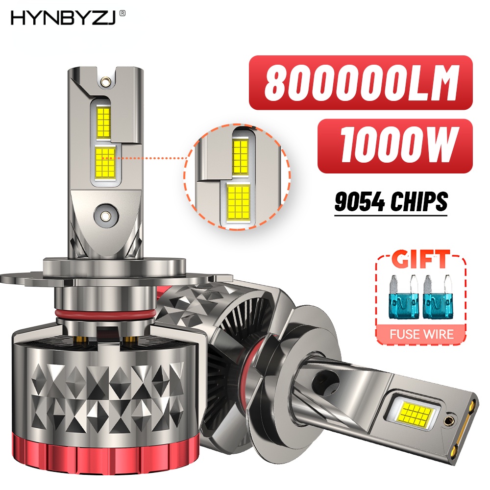 HYNBYZJ 1000W 800000LM H7 H4 H11 LED大燈大功率Canbus 9005 HB3 900 | 蝦皮購物