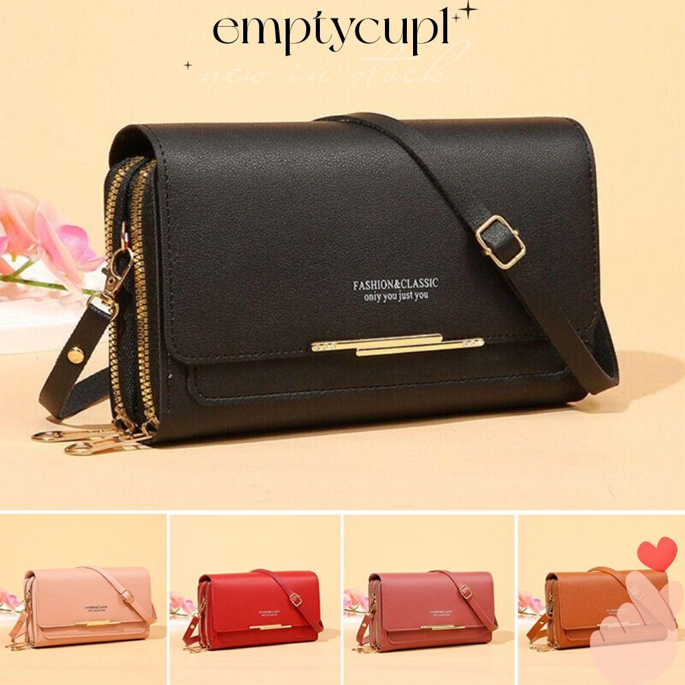 EMPTYCUP女款單肩包,十字型車身錢包手提包,女士們PU皮革復古大容量斜挎包 | 蝦皮購物