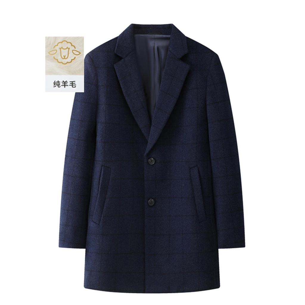 【SPW】100%綿羊毛 男士西裝領大衣外套 毛呢外套 風衣外套中長款 男商務休閒大衣外套 | 蝦皮購物