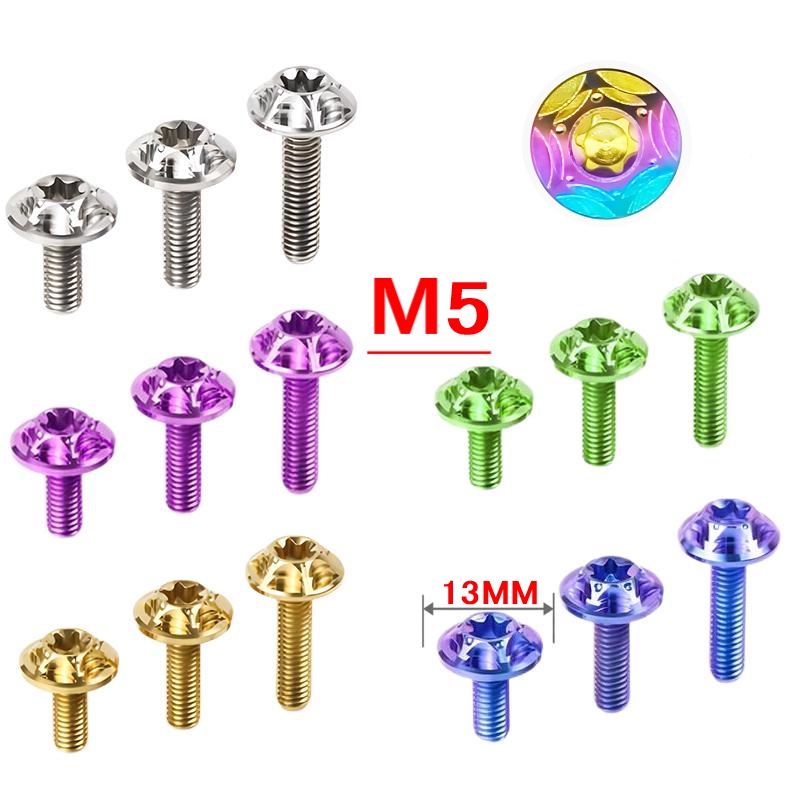 Gr5/tc4 摩托車 CNC 鈦合金螺絲 M5 摩托車前擋風玻璃螺絲車身螺絲 | 蝦皮購物