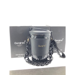 【現貨開發票】Gucgres 鍊條杯套咖啡杯 黑色 420ML | 蝦皮購物