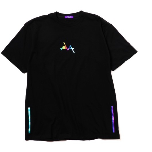 EVANGELION Solid Line Logo T-Shirt (BLACK×RAINBOW) | 蝦皮購物