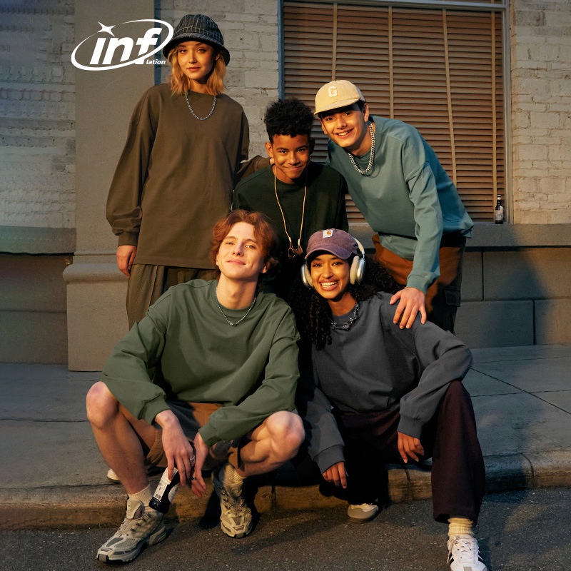 INF男裝|復古FOG配色265g重磅小領口長袖T恤2023新款高品質長袖T | 蝦皮購物