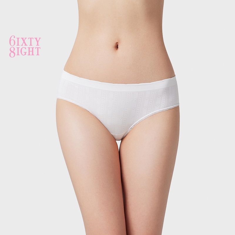 6IXTY8IGHT HAPE SOLID, 針織低腰三角內褲女 柔軟彈性布料 心形提花圖案圖案 PT13498 | 蝦皮購物