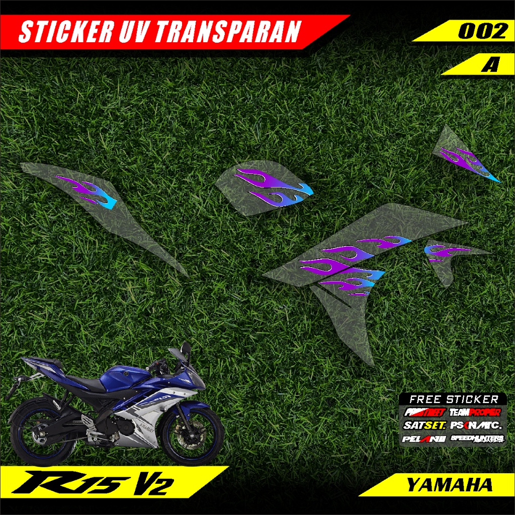 山葉 透明條 YAMAHA R15 V2 變化酷簡單火焰石墨 GPC 002 | 蝦皮購物