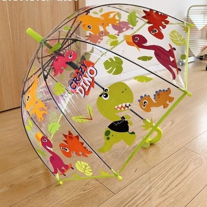 WellC~ 透明雨伞 塑膠 洋伞 網紅貓咪女童幼兒園小學生兒童傘可愛加厚手開長柄傘寶寶(长柄伞请选择宅配) | 蝦皮購物
