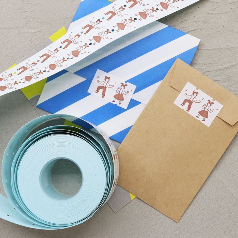 【文具患者】日本 36 Sublo 森林跳舞熊 標籤貼紙卷｜羅久井聯名款｜貼紙 分裝 打標機 標籤貼 標籤貼紙｜ | 蝦皮購物