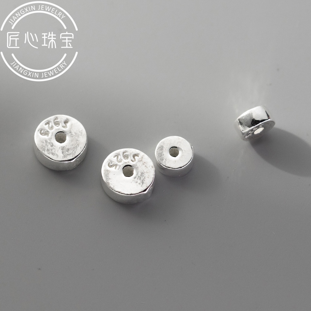 「匠心·DIY純銀隔珠」S925銀 做舊光身5-7mm隔珠 DIY手串復古散珠 手工編繩材料配件 S1423 | 蝦皮購物