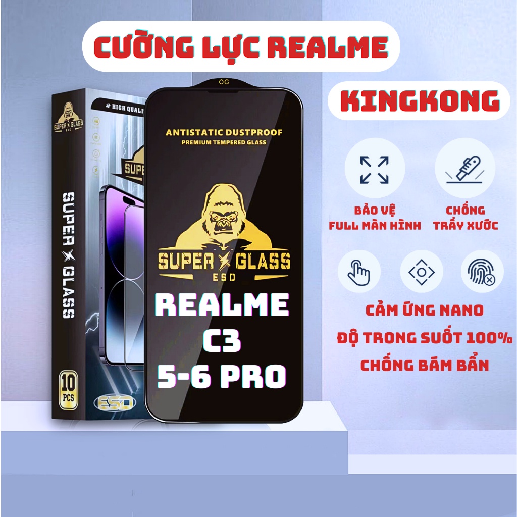 Realme C3、Realme 5 Pro / 6 Pro Kingkong Realme MEKCASE 全屏鋼化玻 | 蝦皮購物