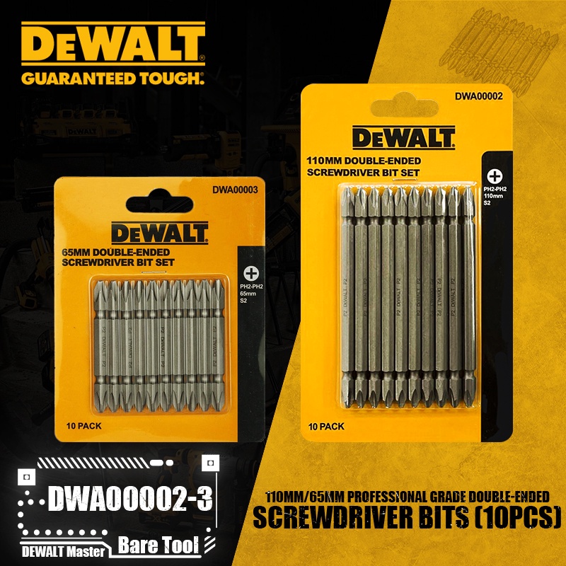 Dewalt DWA00002 DWA00003 110MM/65MM 專業級雙頭螺絲刀頭 10PCS | 蝦皮購物