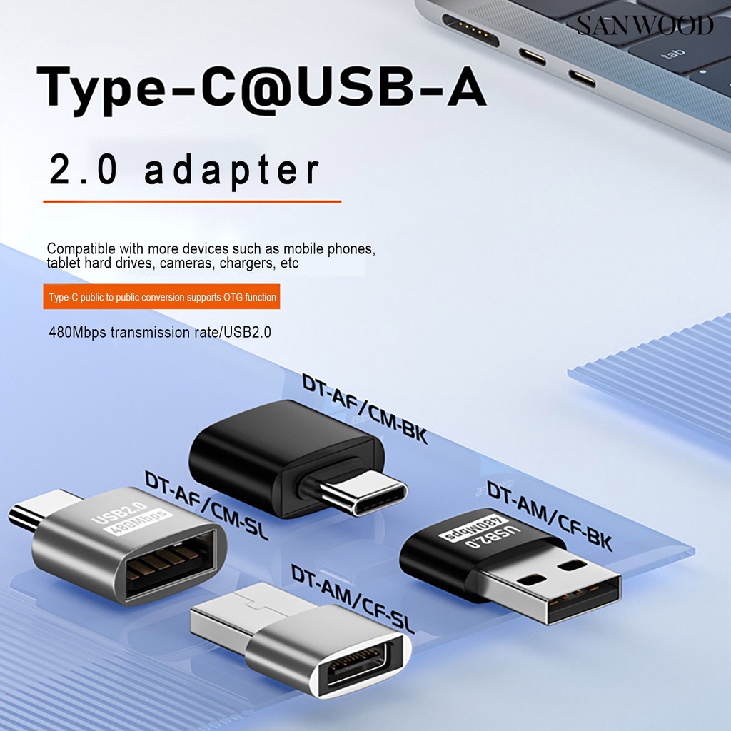 【3C配件】手機轉接頭Type-C to USB-A2.0 480Mbps平板電腦/相機/硬碟充電器 | 蝦皮購物