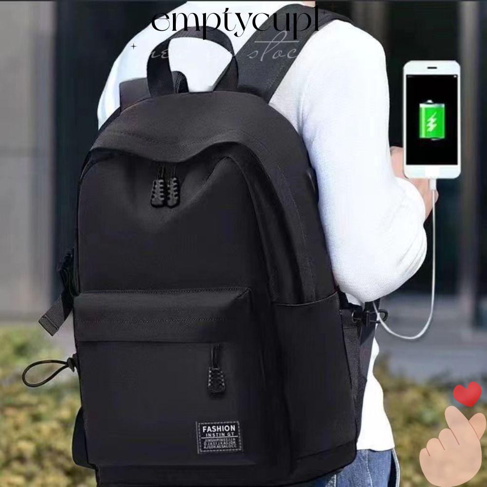 EMPTYCUP多功能背包,可水洗牛津布學校學生背包,黑色灰色藍色紅色15英寸電腦包男女通用 | 蝦皮購物