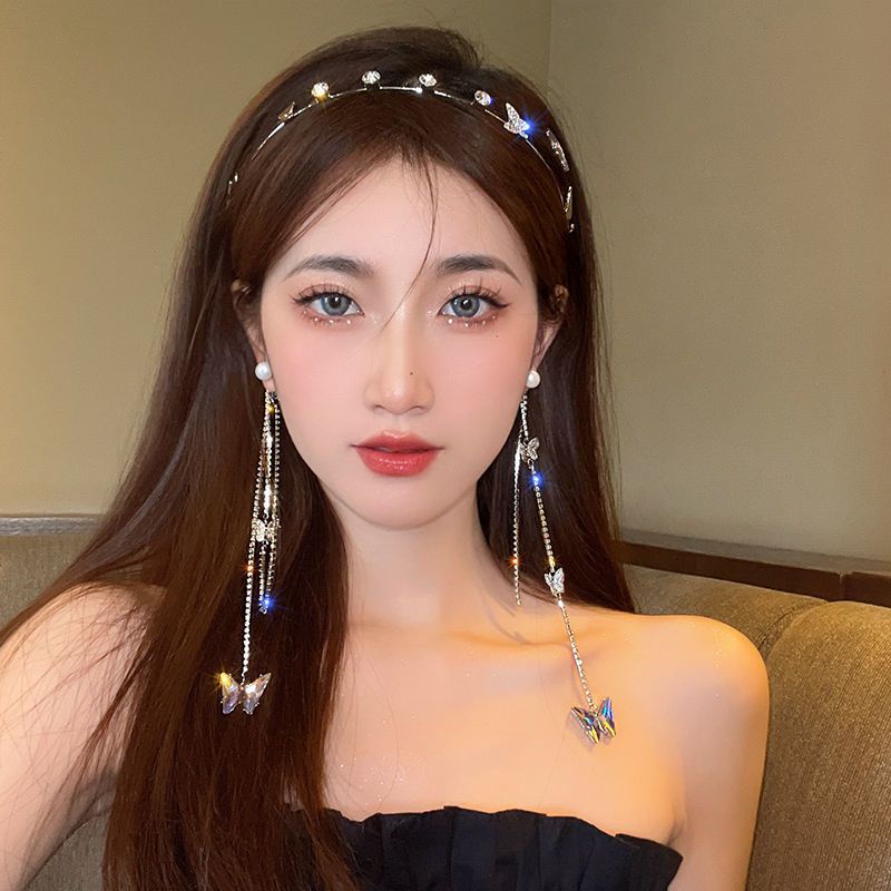 【Miallo】明星同款閃Z蝴蝶流蘇髮箍女2023年新款高級感小眾設計頭箍髮飾 QTT0 | 蝦皮購物