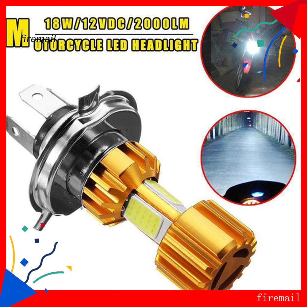 Frl 1 件 12V LED 摩托車 H4 COB 超亮大燈前燈泡燈 | 蝦皮購物