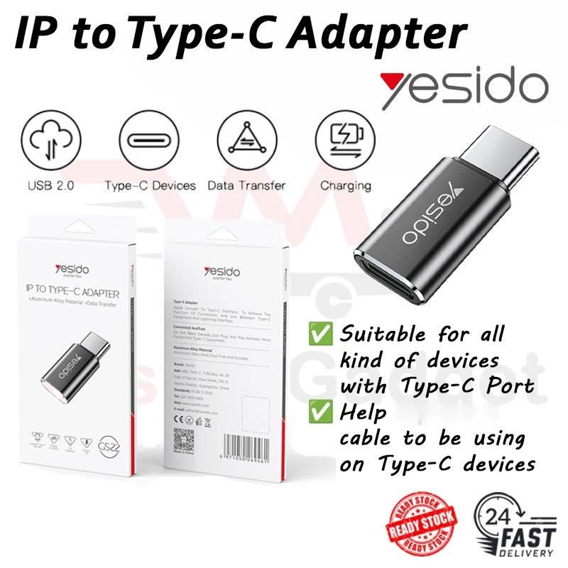 Yesido GS22 GS05 鋁合金快速數據傳輸 iP 到 Type-C 適配器/微型到 iP 轉換器 | 蝦皮購物