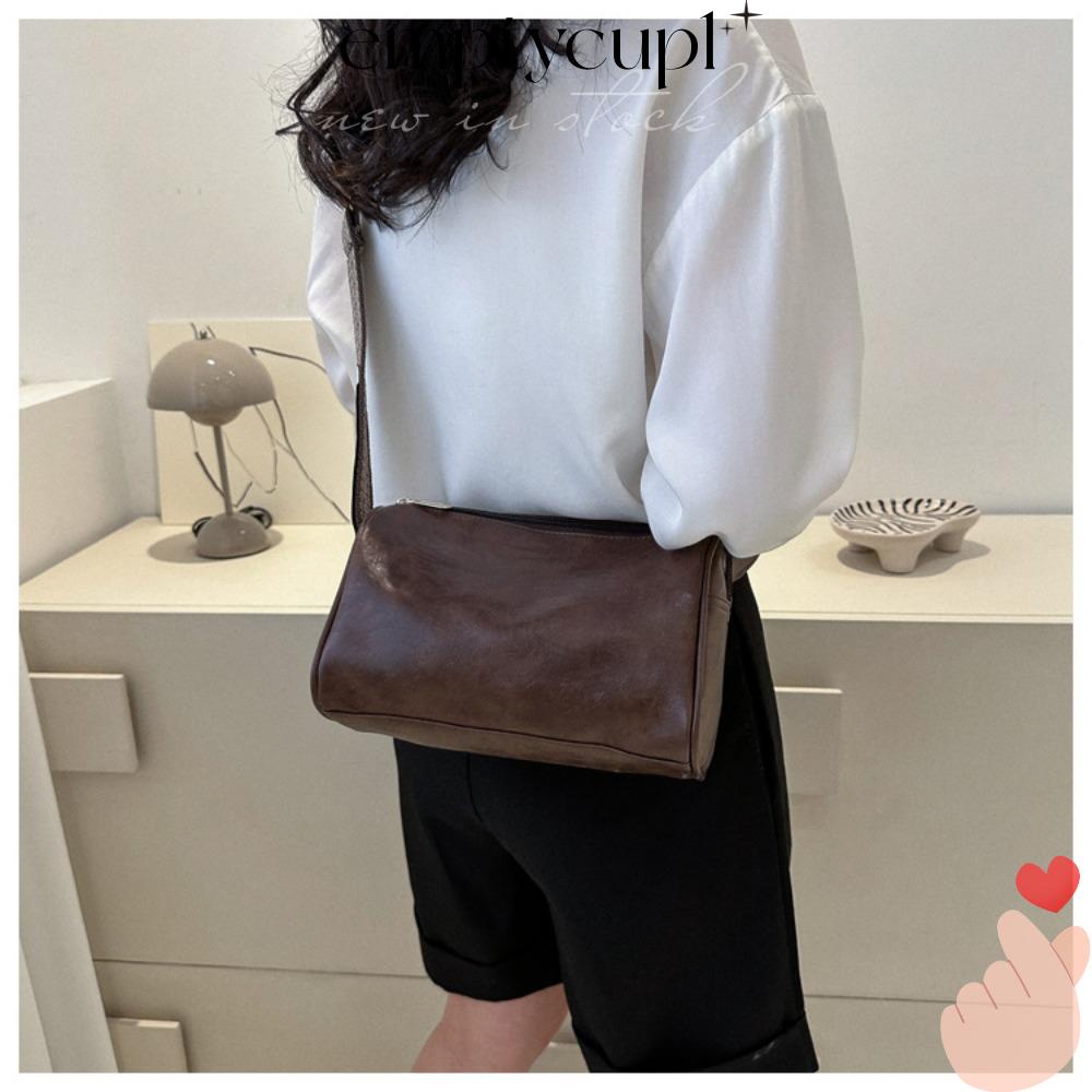 EMPTYCUP單肩包,柔軟的Pu皮革大容量斜挎包,女士錢包女士手提包休閒寬錶帶枕頭斜挎手提包 | 蝦皮購物