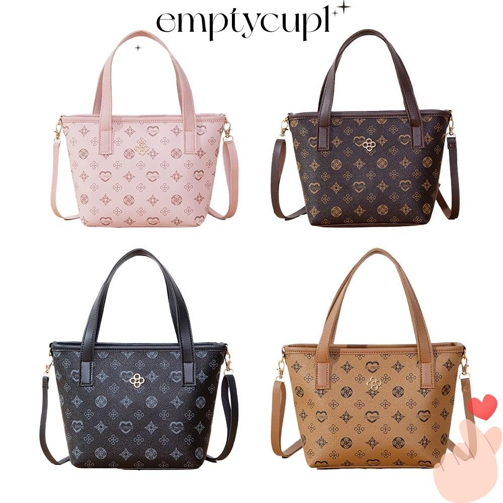 EMPTYCUP女士手袋,復古印刷多才多藝的斜背包,2025年精美的聚氨酯大容量水桶包 | 蝦皮購物
