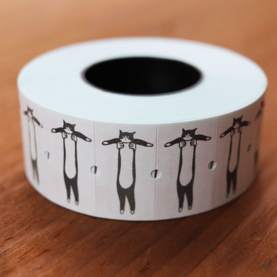 【文具患者】日本 36 Sublo 黑白貓 標籤貼紙卷｜貼紙 分裝 打標機 貓 標籤貼 標籤貼紙｜ | 蝦皮購物