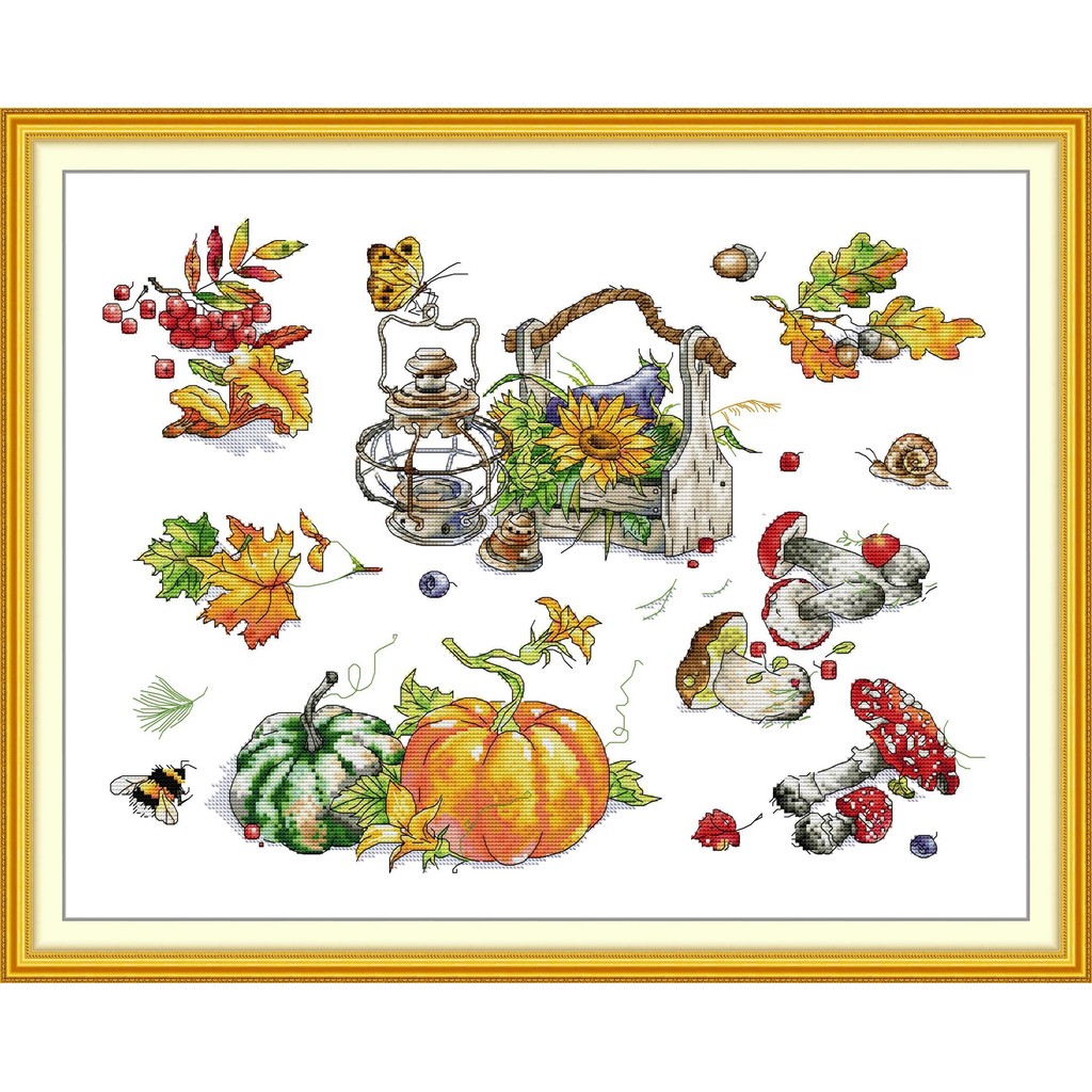 Joy Sunday Birdie By The Teacup 十字繡套件,DMC 織物棉線,14/11CT 預印帆布刺 | 蝦皮購物