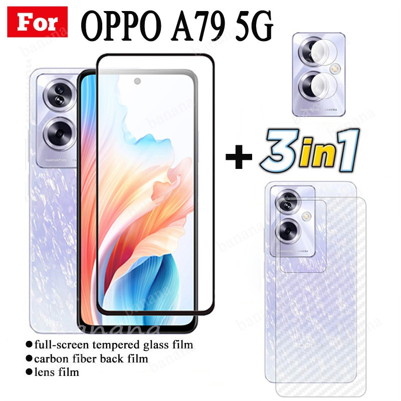 3 合 1 OPPO A79 5G 鋼化玻璃全覆蓋膜適用於 OPPO A98 5G A78 A58 A38 A18 相機 | 蝦皮購物
