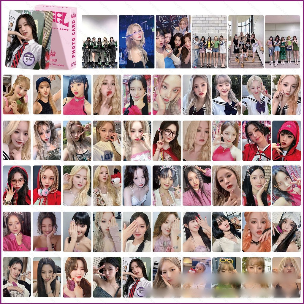 潮流 55PCS/Set GI-DLE Cho Mi Yeon Laser Lomo Card SHUHUA YUQI | 蝦皮購物