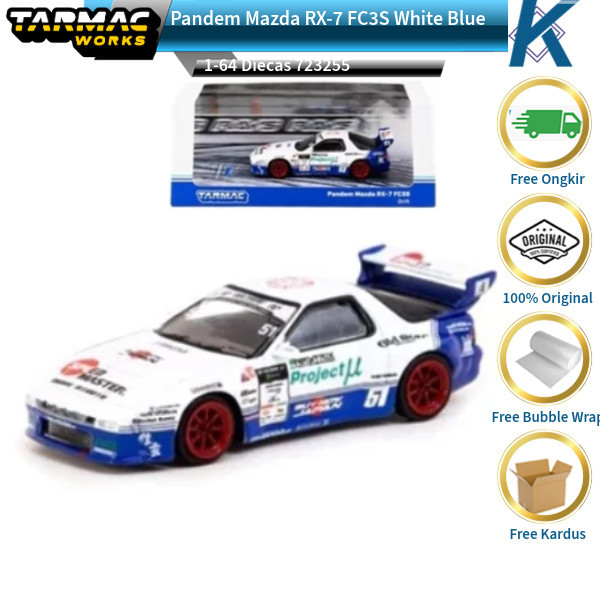 MAZDA Tarmac Pandem 馬自達 RX-7 FC3S 白色藍色 1-64 Diecas 723255 | 蝦皮購物