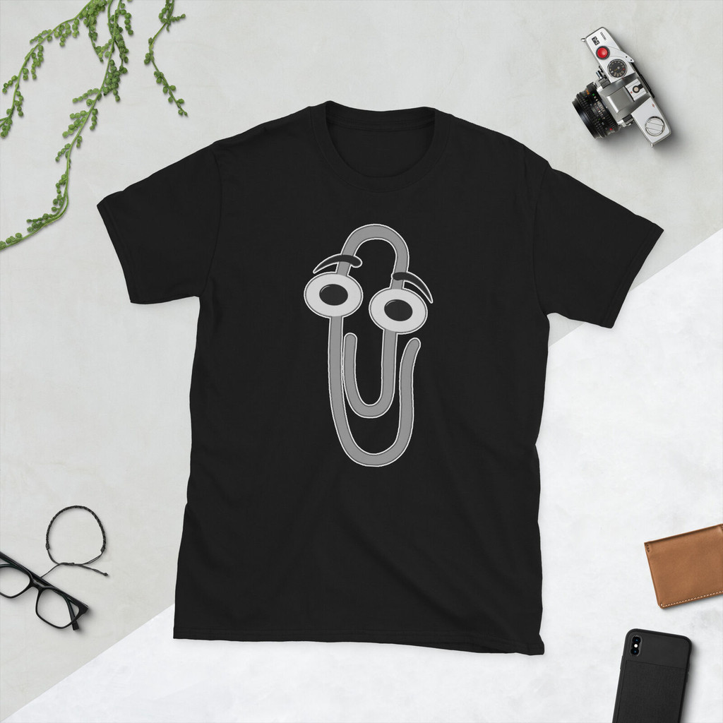 微軟 Rip Clippy 懷舊 Microsoft Office Assistant 傳統 T 恤 | 蝦皮購物