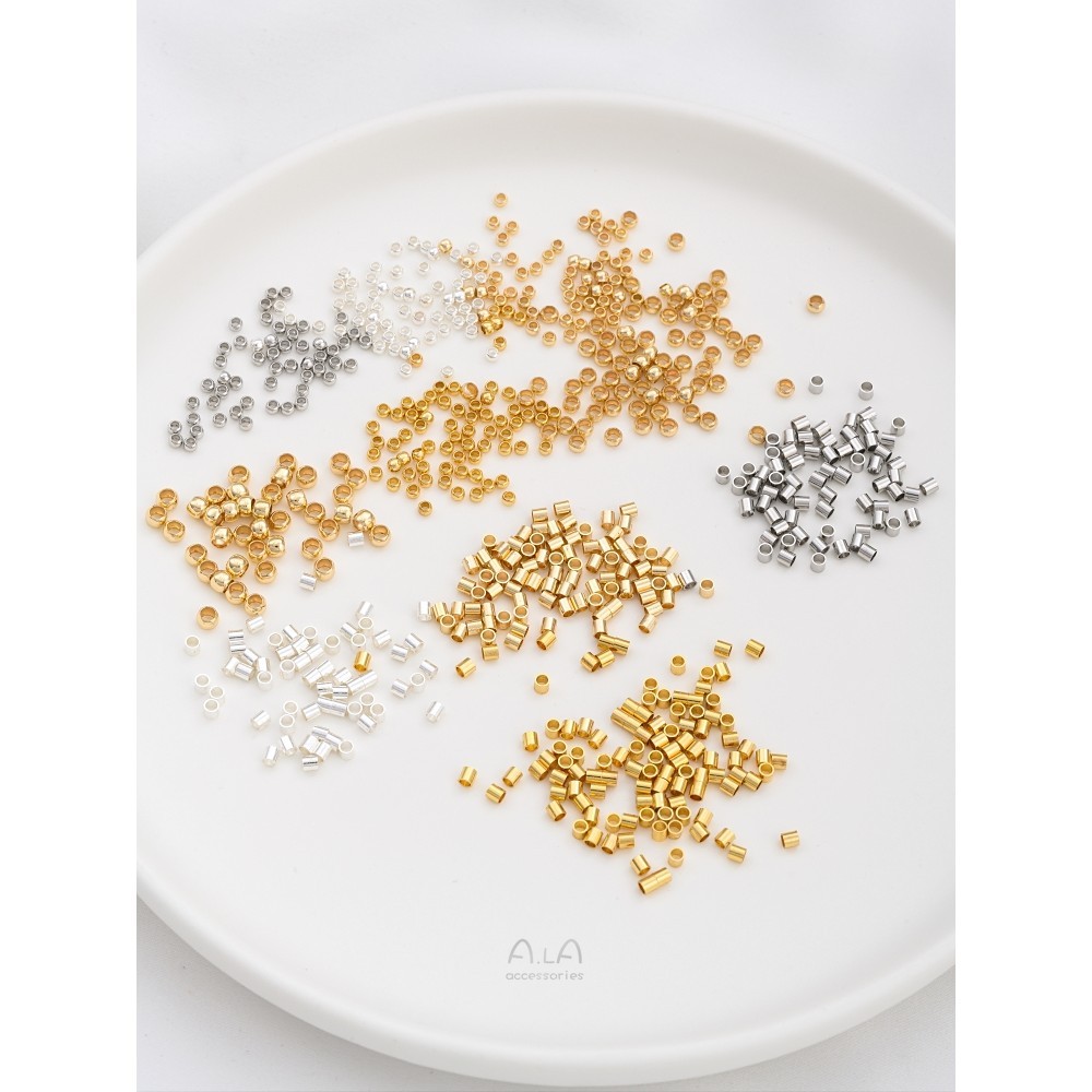 Ala- 14K包金保色定位管定位珠diy手工固定鋼絲魚線手鍊項鍊收尾扣配件 | 蝦皮購物
