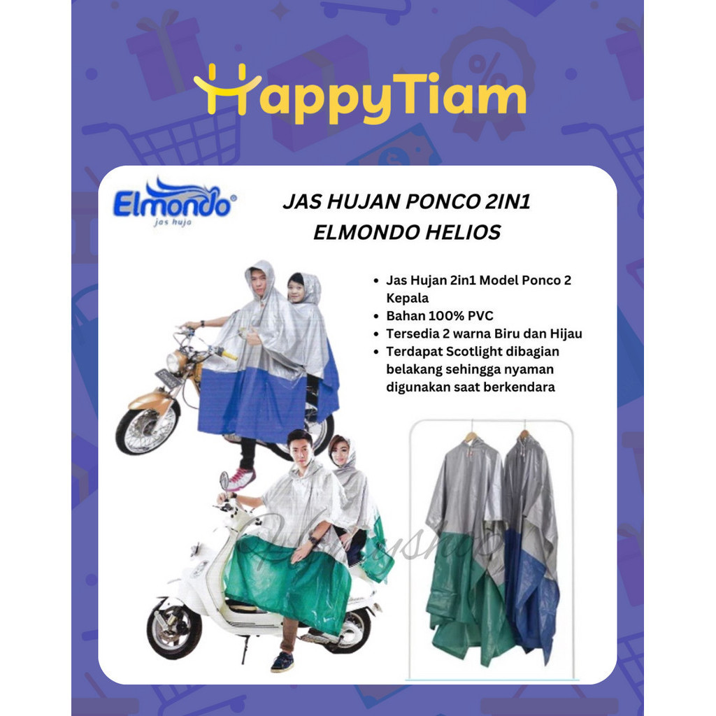 Elmondo EPC 707 PONCHO 成人 2 合 1 雨衣 HELIOS 兩個 2 頭外套 EL MONDO | 蝦皮購物