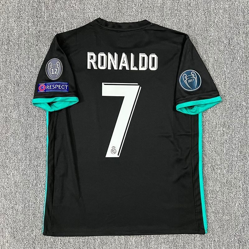 17/18皇馬皇馬ronaldo BENZEMA客場高檔材質復刻復古足球T恤 | 蝦皮購物