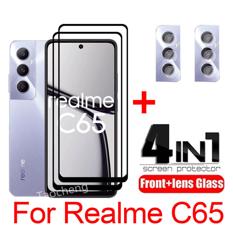 4 合 1 鋼化玻璃膜適用於 Realme C65 C 65 RealmeC65 4G 2024 全球屏幕保護膜玻璃膜後 | 蝦皮購物