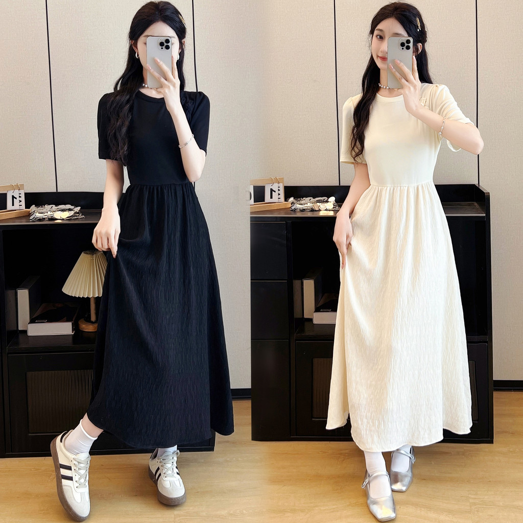 實拍韓版洋裝胖MM大碼女裝『50-100㎏可穿』M-4XL實拍2025夏季新款大碼女裝新胖MM藏肉顯瘦中長中式國風連衣裙 | 蝦皮購物