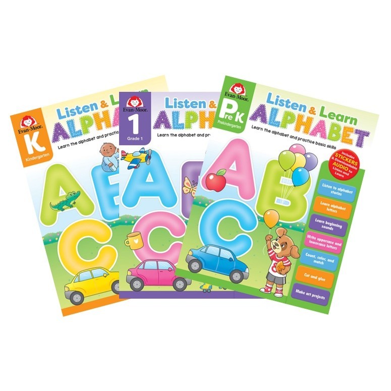 Listen and Learn: Alphabet, Grade PreK, K, 1 (附音檔下載連結)(共3本)/Evan-Moor ...