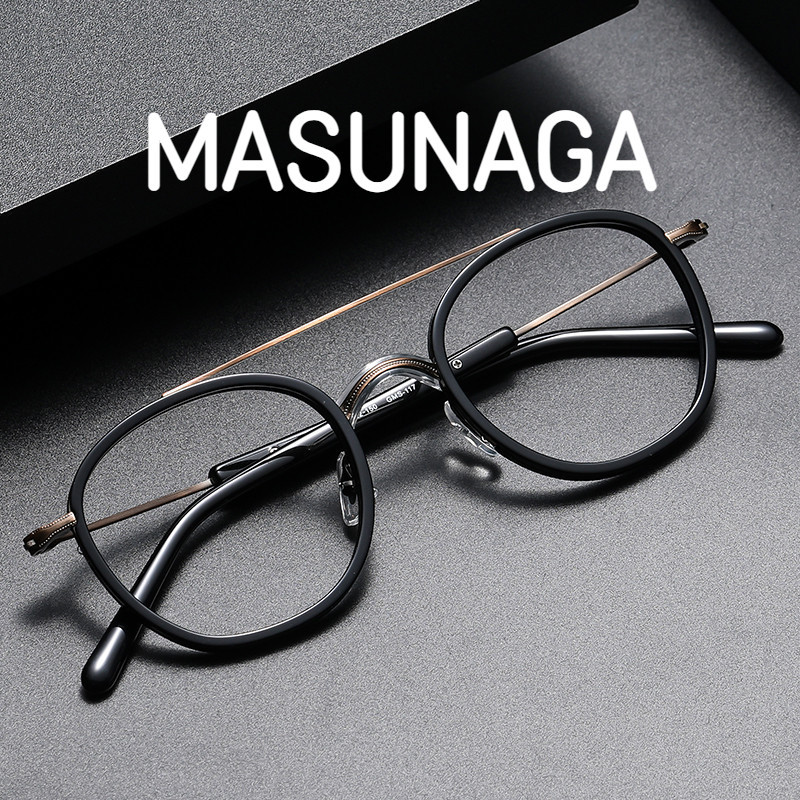 [TOTU眼鏡]醋痠縴維眼鏡 金屬框眼鏡 MASUNAGA增永 純鈦眼鏡框 GMS117 闆材眼鏡 大框眼鏡 可配防藍光 | 蝦皮購物