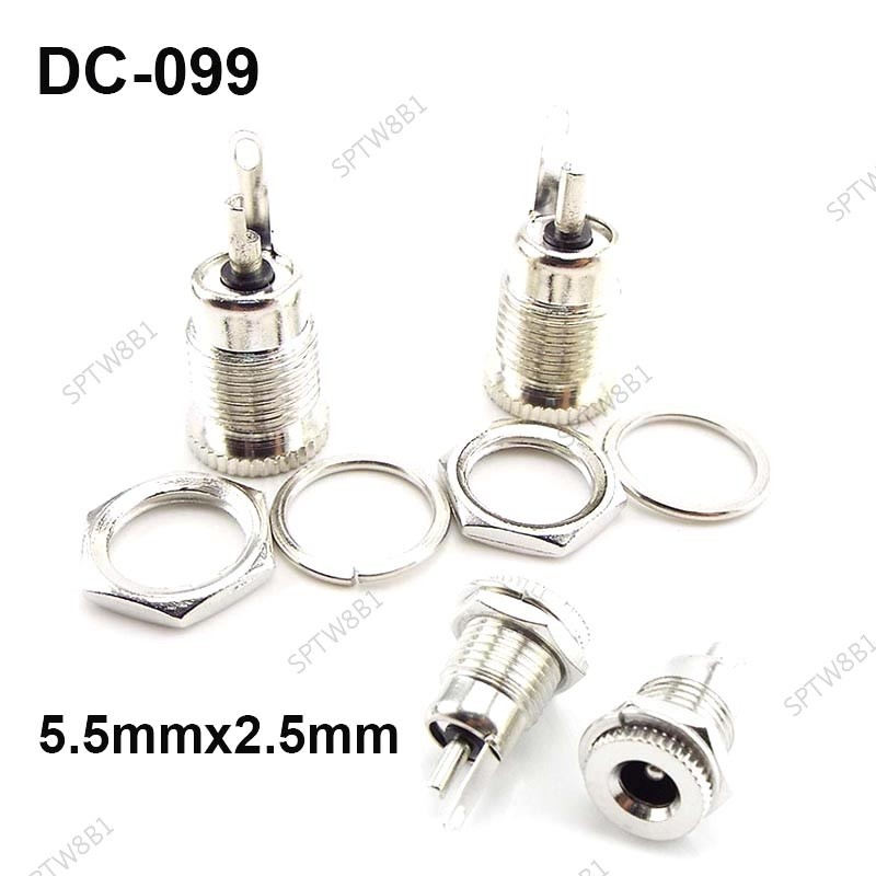 Dc-099 DC 5.5x2.5mm 5.5x2.1mm 電源插孔插座母面板安裝連接器金屬開孔適配器插頭 TW8B1 | 蝦皮購物