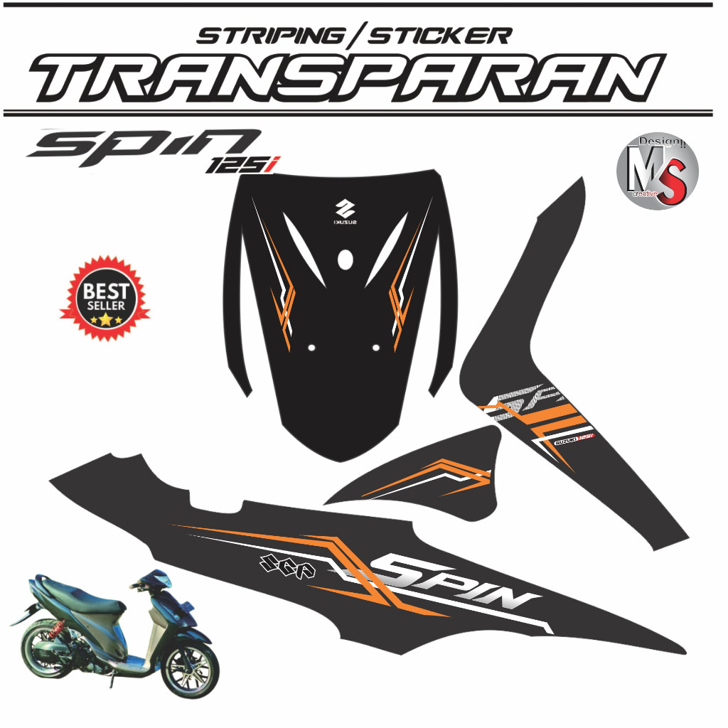POLET Sticker 透明 Uv 貼紙 SUZUKI SPIN 最新簡約線條條紋設計 | 蝦皮購物