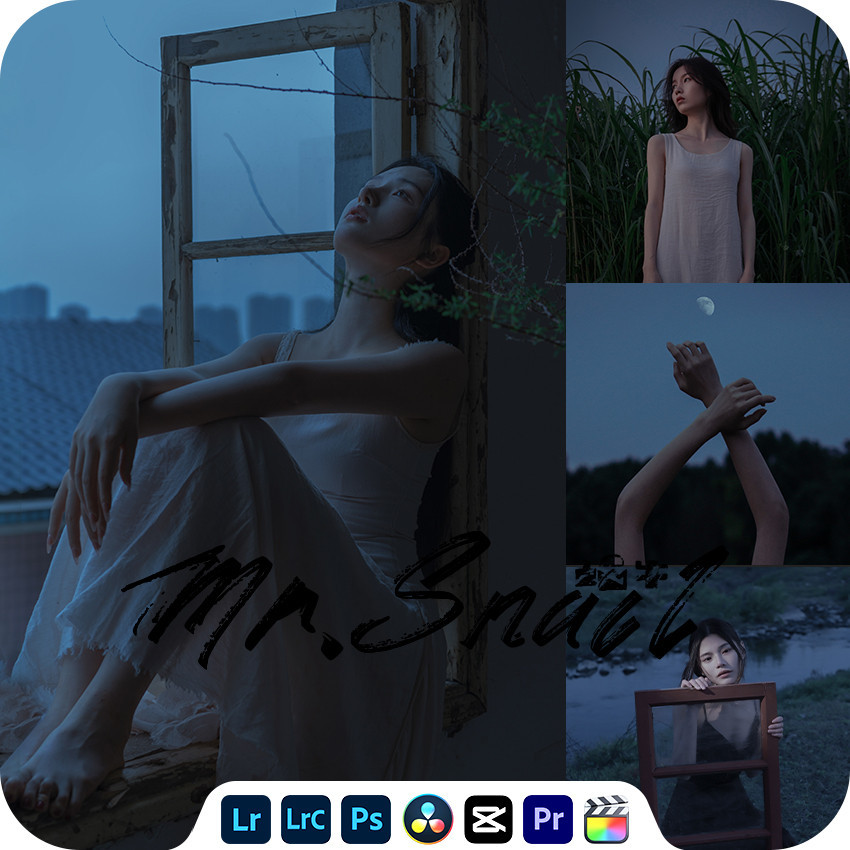 Lightroom預設｜靜謐藍情緒人像預設LR剪映PR高級PS濾鏡人像寫真pr手機LUT | 蝦皮購物