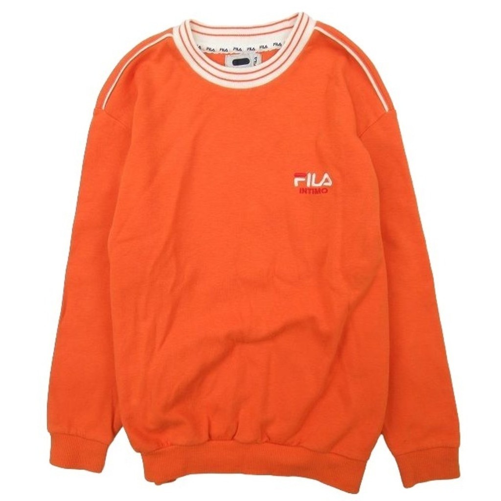 FILA Orange fil M衛衣橙色 刺繡 長袖 日本直送 二手 | 蝦皮購物