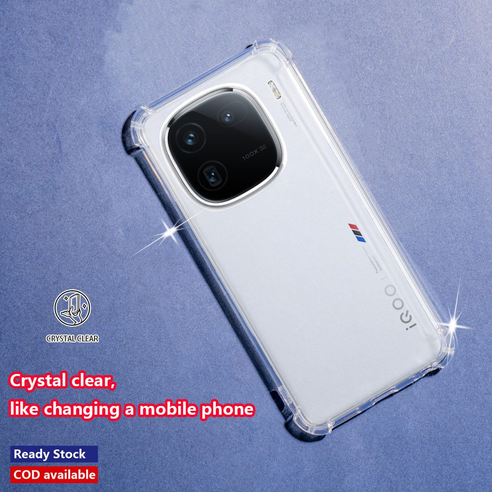 Vivo iQOO 12 5G V2307A 新設計水晶透明果凍盒帶氣護角透明軟 TPU 柔性矽膠後蓋超薄橡膠 | 蝦皮購物